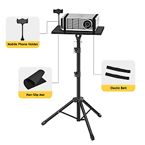 Facilife Projector Stand Tripod - Laptop Tripod Projector Stand Adjustable Height 22 to 47 Inch, Projector Tripod Stand, Tripod for Porjector, Projector Stand for Outdoor Movies