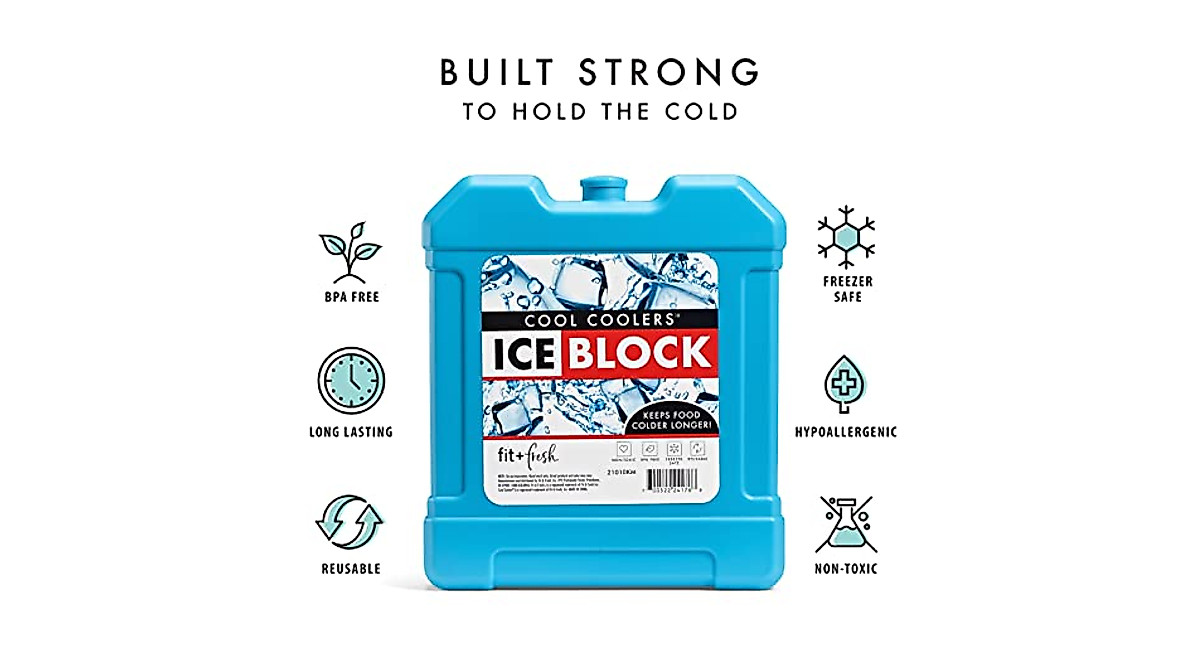 Coolers by Fit + Fresh XL Freezer Ice Block – Long Lasting Cold Pack