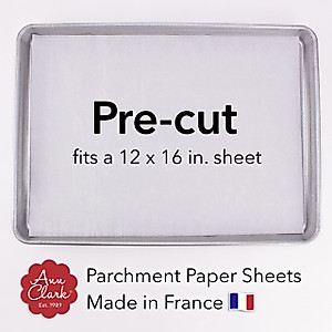 Ann Clark Parchment Paper Sheets for Baking, Made in France, Natural Nonstick 16" x 12" Precut 100 Sheets