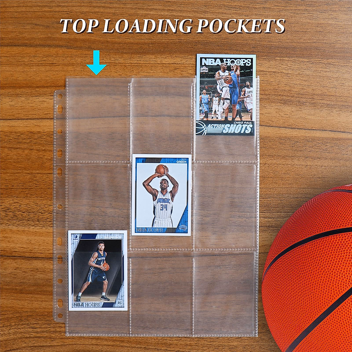 Double-Sided 540 Pockets Baseball Card Sleeves - Trading Card Sleeves Pages Fit 3 Ring Binder, 9 Pocket Page Protector for Standard Size Cards, Sport Cards, Game Cards, Business Cards（30 Pack）