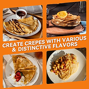 Baker's Friend Instant Crepe Maker with Handle, Electric Crepe Maker Machine, Crepera Electrica, 8 Inch Non-stick Cooking Surface, Aqua