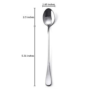 9-inch Long Handle Stirring Spoon, Ice Tea Coffee Spoon, Stainless Steel Cocktail Mixing Spoons - Set of 8