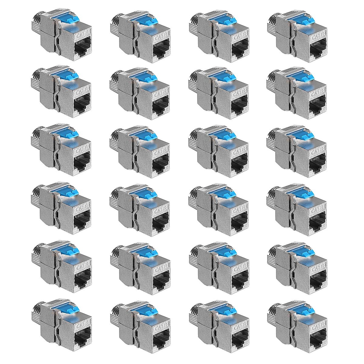 kwmobile Keystone Module Jacks - 24 Piece CAT-8 Shielded Keystone Jack RJ45 Cat 8 Ethernet Module 40 Gbit with Shielded Metal Housing