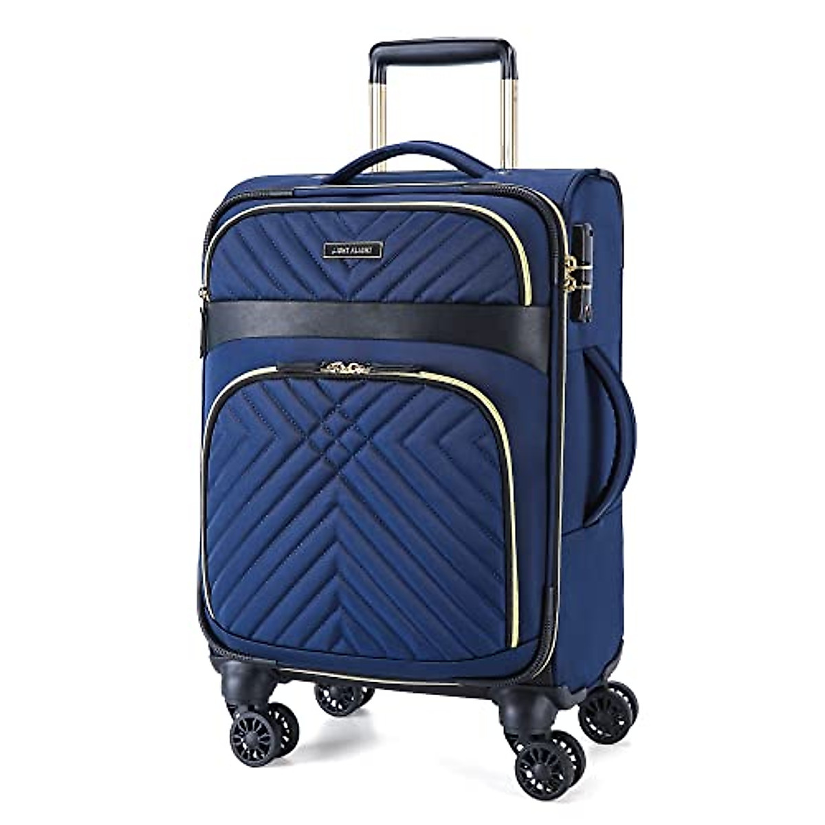 LIGHT FLIGHT Carry On Luggage Airline Approved, Softside Suitcase with Spinner Wheels 20 Inch Small Lightweight Carry-on Luggage with Front Pockets, Women Men Business Travel Blue