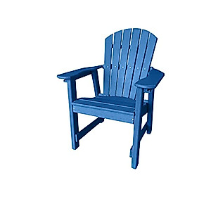 Phat Tommy Patio Dining Chairs with Arms - Recycled Poly Composite Outdoor Furniture - Weather Proof Chair, Blue