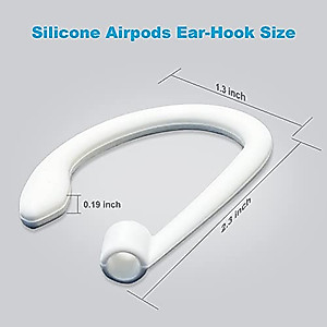 Acediar 2 Pairs Ear Hooks Fits for AirPods 1, 2, Ear Hooks Durable Silicone Anti-Slip Perfect for Running, Jogging, Cycling, Workout (White)