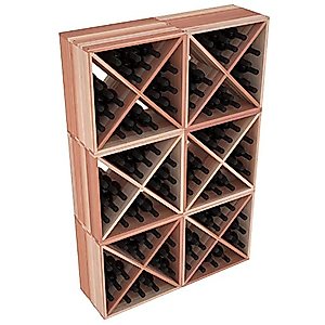 Wine Racks America Living Series Cube Wine Rack - Durable and Modular Wine Storage System, Redwood Unstained - Holds 144 Bottles