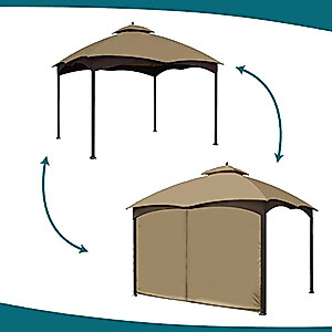 Gazebo Universal Replacement Privacy Curtain - Wonwon Privacy Panel Canopy Side Wall with Zipper for 10' x 12' Outdoor Gazebo (Khaki)