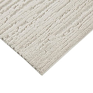 Madison Park Madis Woven Turkish Area Rugs for Living Room, Indoor Dining Accent Modern Home Décor, Ultra Soft Floor Carpets for Bedroom, 8 x 10ft, Terni Textured Cream