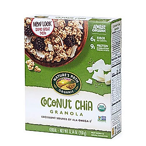 Nature's Path Organic Coconut Chia Granola, 12.34 Ounce, Non-GMO, 30g Whole Grains, with Omega-3 Rich Chia Seeds