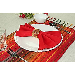 COTTON CRAFT Multicolor Cloth Napkins - Set of 12 Pure Cotton Everyday Lunch Dinner Napkin - Spring Summer Fall Holiday Birthday Party Gift - Soft Washable Absorbent Reusable Napkin - Oversized 20x20