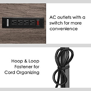 Yaheetech TV Stand for 65 Inch TV, Media Entertainment Center with Power Outlet for Living Room, Industrial TV Console with Side Shelves for PS Storage, Taupe Wood