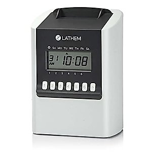 Lathem 700E Calculating Electronic Time Clock, Requires Lathem E17 Time Cards (Sold Separately) (700E) Gray 6.9" x 5.2" x 9.6"
