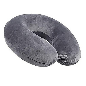 Swarg Homes Super Comfy Grey Neck Pillow Rest Cushion for Travel in Flight car Train Airplane for Sleeping for Men and Women for Comfort in Neck at Office and Home