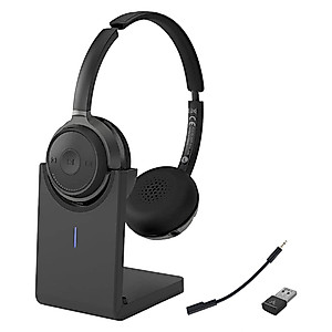 Avantree Alto Clair 2 - Multifunctional Bluetooth Headphones & Detachable Noise-Filtering Mic with Wired & Wireless Headset Modes, Dual Link Connectivity for PC, Computer & Phone, Clear Calls Anywhere