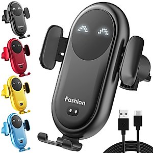 2022 Smart Wireless Car Charger Phone Holder, Wireless Auto Sensing Cell Phone Car Chargers Holder Car Phone Holder Compatible for iPhone13/12 11/ Pro/XS/XR/ 8 Plus, Samsung S10 /S9 / Note10 / Note9
