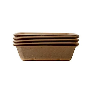 EcoQuality [50 PACK] 16oz Disposable Rectangular Container Take Out Food Tray - Natural Sugarcane Bagasse Bowl Bamboo Fibers Sturdy Compostable Eco Friendly Environmental Paper Alternative