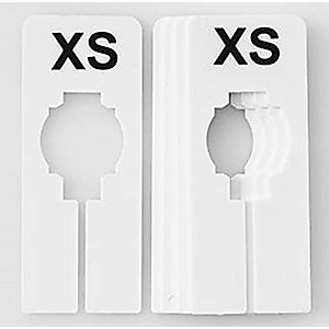 NAHANCO QSDWBKIT4, White Rectangular Clothing Size Dividers with Black Print for XXS-XXL, 1Blank, Kit of 40 (7 Sizes and 1 Blank, 5 of Each)