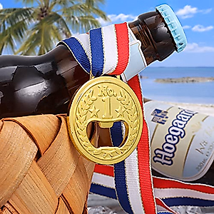 Cabilock 2PCS Olympic NO. 1 Bottle Opener Gold Medal Beer Opener Creative Jar Opener Beer Lid Remover Wine Beer Accessories