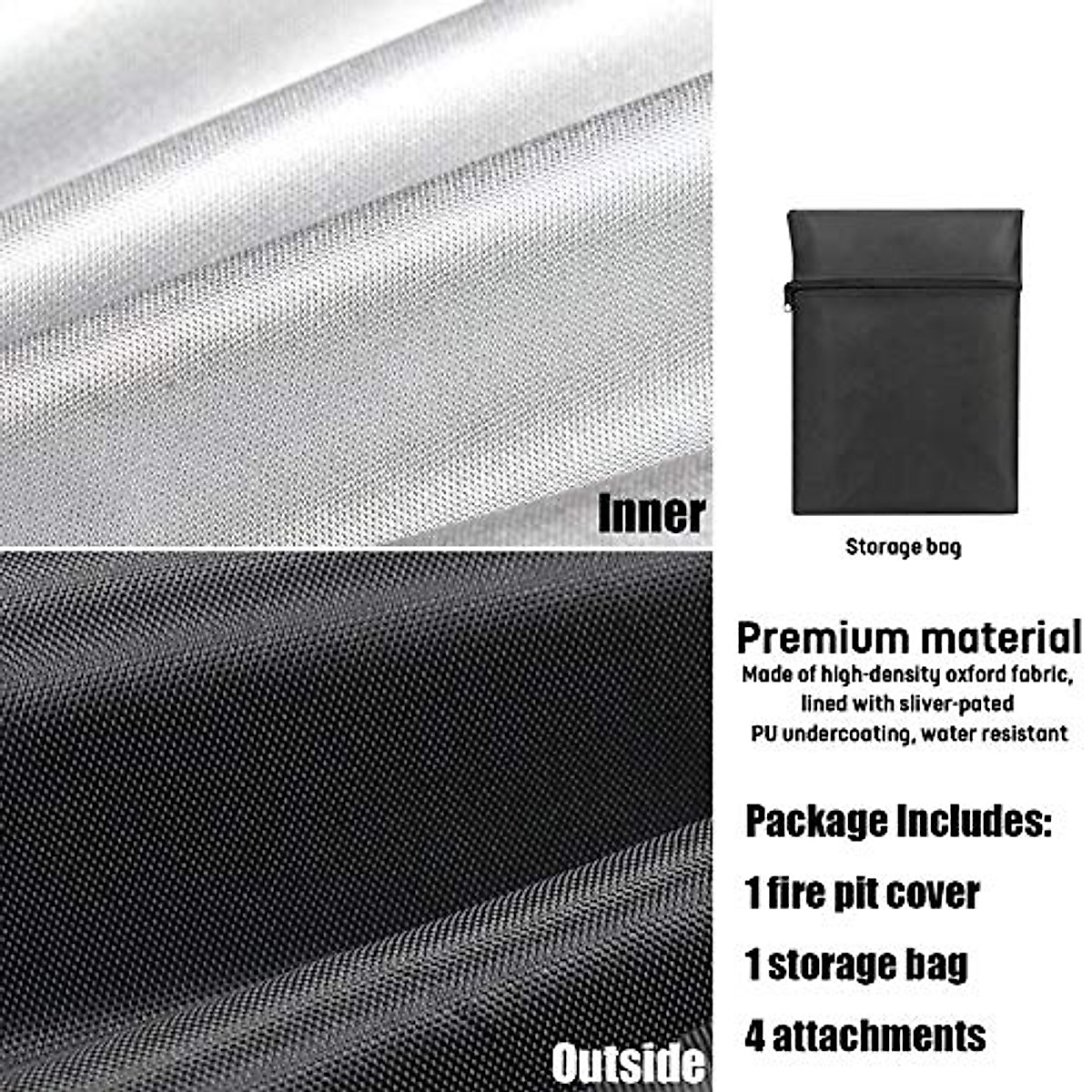 Aidetech Patio Fire Pit Cover Rectangular, 42Inch Firepit Cover Outdoor Waterproof Weatherproof Gas Firepit Table Cover (Rectangular: 42”L x 24”W x 24”H)