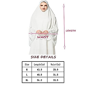 Qubanda Women Muslim Islam Headscarf Hijabs Muslim Headscarf Turban Jersey Hijabs Long Cape Hat, White, Large
