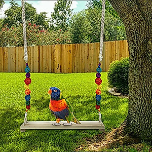 Chicken Swing,Chicken Perch,Wood Stand for Chick,Ladder Toys for Bird,Handmade Coop Swing for Chicken Bird,Parrot,Hens,Small Parakeets,Cockatiels,Macaws,Large Pet, Safe and Relief of Stress
