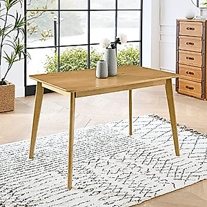 MUSEHOMEINC 47 Inch Kitchen & Dinning Room Tables for Small Space, Mid Century Modern Wooden Rectangular Dining Table for 4-6,Kitchen Table,Living Room Table,Home Office Table,Easy Assembly,Natural