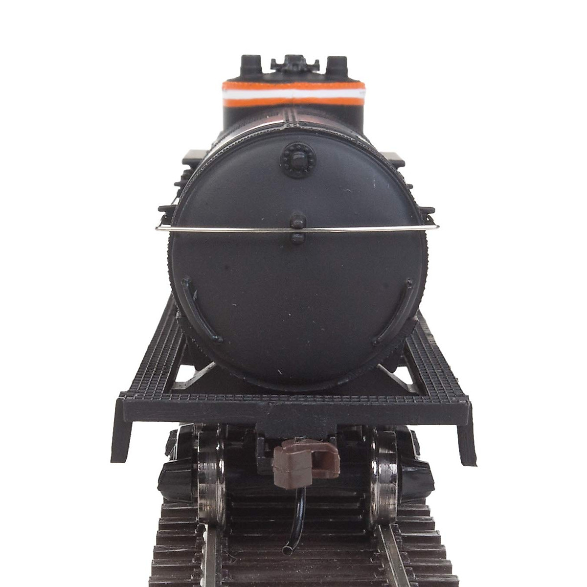 Walthers Trainline HO Scale Model Santa Fe Tank Car, Black/Orange/White