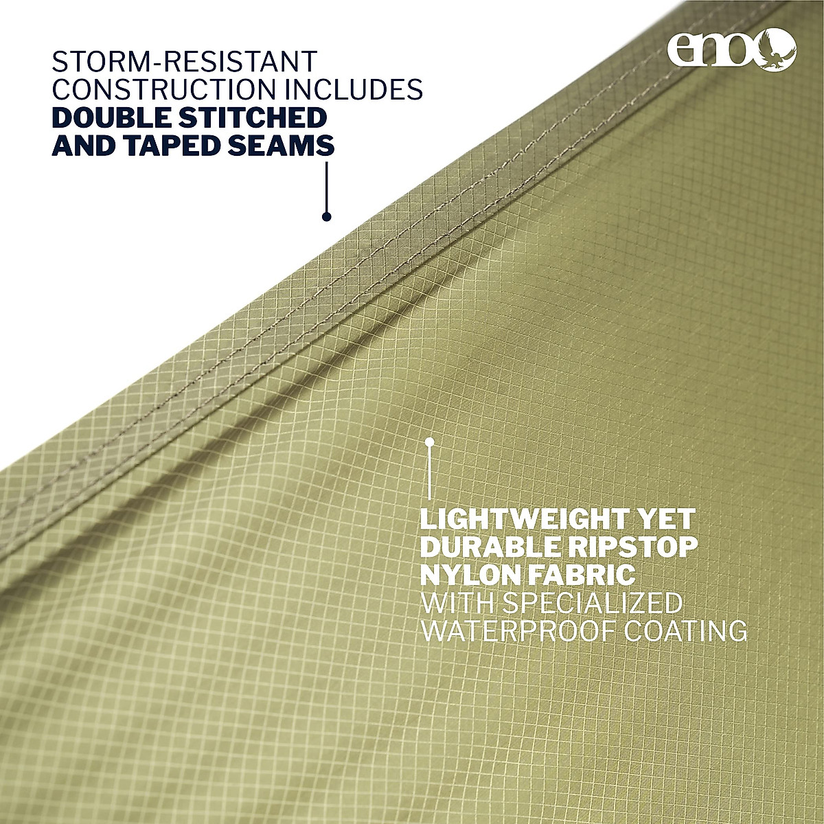 ENO HouseFly Rain Tarp - Lightweight Waterproof Tarp with Stowable Doors - for Camping, Hiking, Backpacking, Travel, a Festival, or The Beach - Lichen