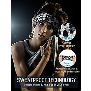 MUSICOZY Sleep Headphones Bluetooth Sports Headband, Wireless Music Sleeping Headphones Sleep Eye Mask Earbuds IPX6 Waterproof for Side Sleepers Workout Running Insomnia Travel Yoga Office, Pack of 2