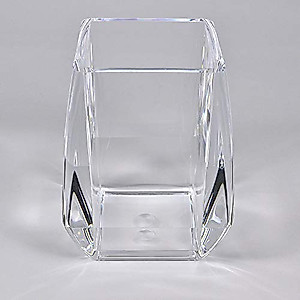 COM. TOP - Acrylic Pen Holder, Clear Desk Pen Cup, Office Supplies, Stationery Organizer, Makeup Brush Holder