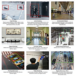 GW 12 Channel 2K NVR 2MP H.265+ Color Night Vision Human Detection Security Camera System - 12 x UltraHD 2K PoE IP Indoor Long Camera