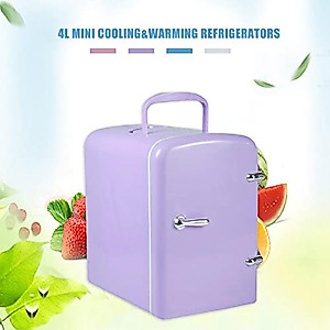 YAARN Small Fridge for Bedroom 4L Mini Fridge Cooler and Warmer Portable Personal Fridge Electronic Fridge Food Cosmetics Fridge for Home Office (Color : B)