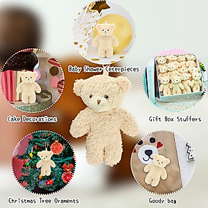 12 Pack Brown Mini Teddy Bears , 4.7 inch Tiny Soft Stuffed Teddy Bear, Small Plush Bears Bulk for Birthday Party Decor Valentine's Day Gift Graduation Party Favors Bag DIY Keychain Crafts