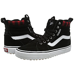 Vans Men's Hi-Top Trainers Sneaker, Suede Black Red Plaid, 12