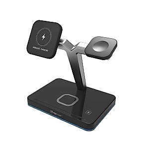 Digipower Wireless Charger - 3 in 1 Magnetic Charging Station - Fast Wireless Charger Stand for iPhone 14/13/12/Pro/Max, for Apple Watch 7/6/5/4/3/2/SE, AirPods 3/2/Pro