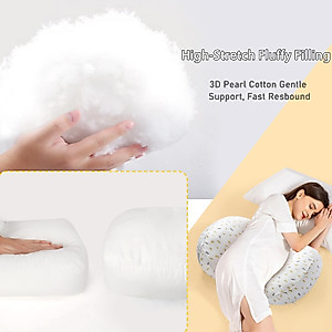 Coldew Pregnancy Pillows for Sleeping, Maternity Pillow for Pregnant Women, Soft Adjustable Width Pregnancy Body Pillow with Pillow Cover - Support for Belly, Back, Legs (Grey, Small)