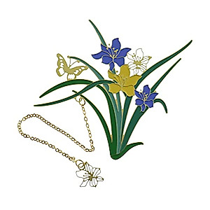 Metal Bookmarks with Chain Daffodil Bookmark Hollow Page Markers Chinese Style Unique Vintage Series for Readers Writers Students Book Lovers