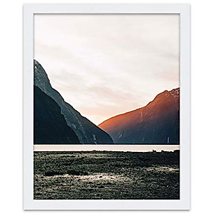 7x9 Frame White Solid Wood Picture Frame Includes UV Acrylic Shatter Guard Front, Acid Free Foam Backing Board, Hanging Hardware Wood Square Frame Wall Frames for Family Photos - no Mat