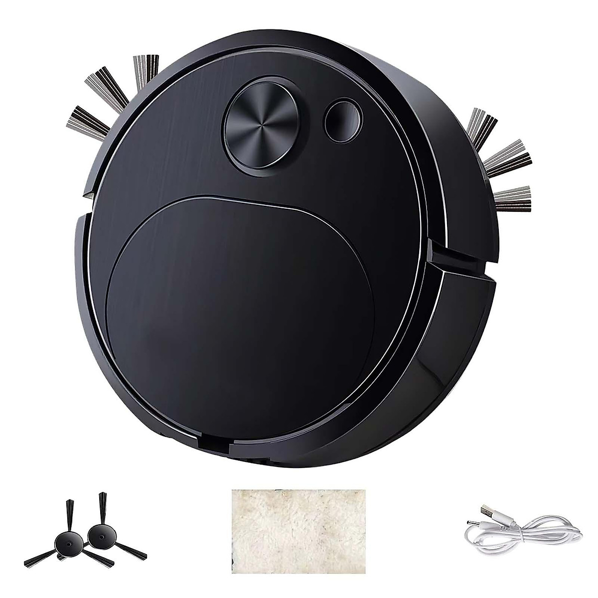 Robot Vacuum Cleaner, Robot Vacuum Cordless USB Rechargeable, Strong Suction & Low Noise, Electric Robotic Vacuum Cleaner with Mop for Pet Hair Hard Floor Carpet