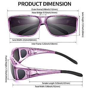 URUMQI Sunglasses Fit Over Glasses, Polarized 100% UV Protection Wrap-around Sunglasses for Men & Women Driving
