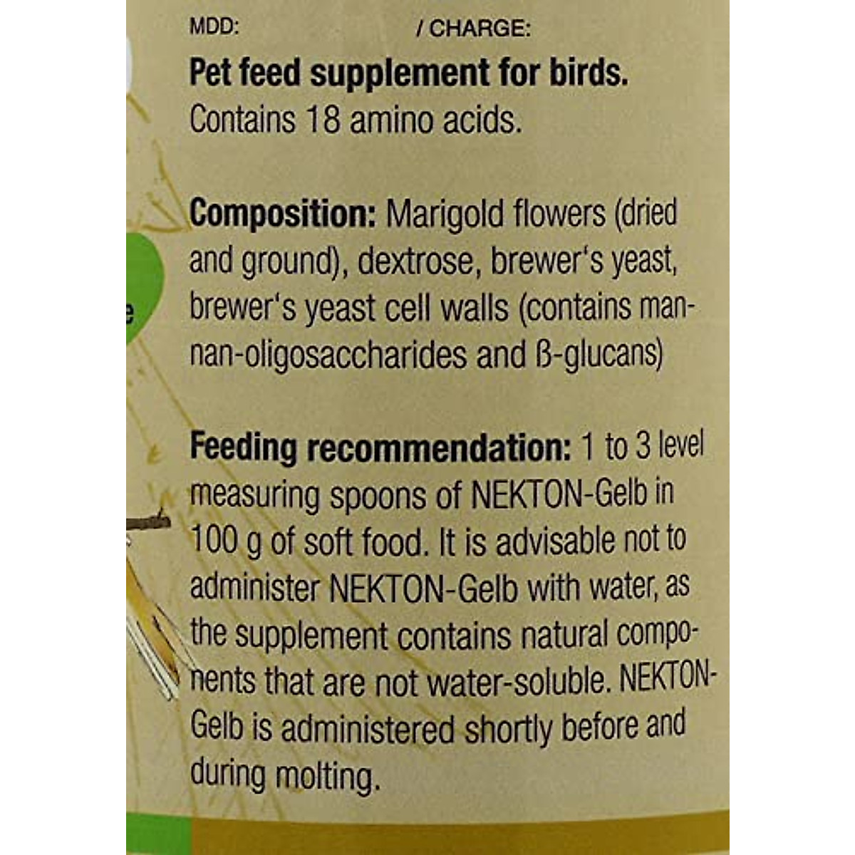 Nekton Gelb to Enhance Yellow Color in Birds, 60gm