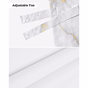 Tie Up Valance for Kitchen Windows,Abstract Geometric Pirate Dog White Gold Marble Adjustable Valances Rod Pocket Short Curtain,Cartoon Animal Tie Up Curtains Valance for Bedroom Bathroom 42x18in