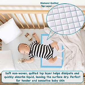 Abesto 100 Pack Baby Disposable Changing Pad Liners, 17 inches x 13 inches, Breathable Skin-Friendly, Leakproof Quick Drying, high Absorbent Diaper Changing Pads