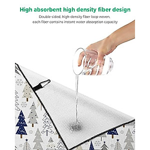 Golf Towel Christmas Grey Xmas Tree White,Waffle Pattern Microfiber Club Cleaner Golf Towels with Carabiner Clip for Women Men Dad,Winter Snowflake Cedar Golf Towel for Golf Bags Accessories,24x16in