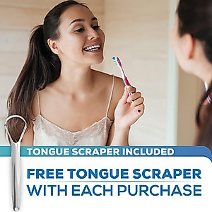 Oral Probiotics & Tongue Scraper for Bad Breath Support - Chewable Dental Probiotic for Teeth & Gums & Fresh Breath - 6 Probiotic Strains - BLIS M18 - Supportive Oral Probiotic - Mint Flavored - 60ct