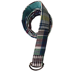 KVR Fashion Waist Cotton Double D Ring Designer Women Teen checks Belt (L, SPW-2547)