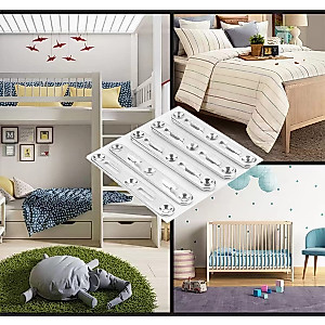 BETOCI Bed Rail Fasteners 5.12" Wood Bed Rail Connecting Fittings Heavy Duty Bed Frame Rail Hardware Set of 4