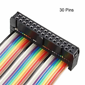 Tool parts IDC Rainbow Wire Flat Ribbon Cable 30P A-type FC/FC Connector 2.54mm Pitch 0.5m