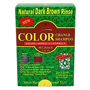 Deity Shampoo Color Change Kit Natural Herbal 2N1 Dark Brown
